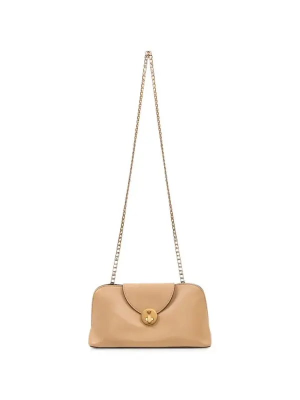 Versace Lamb Leather Crossbody Bag - Beige