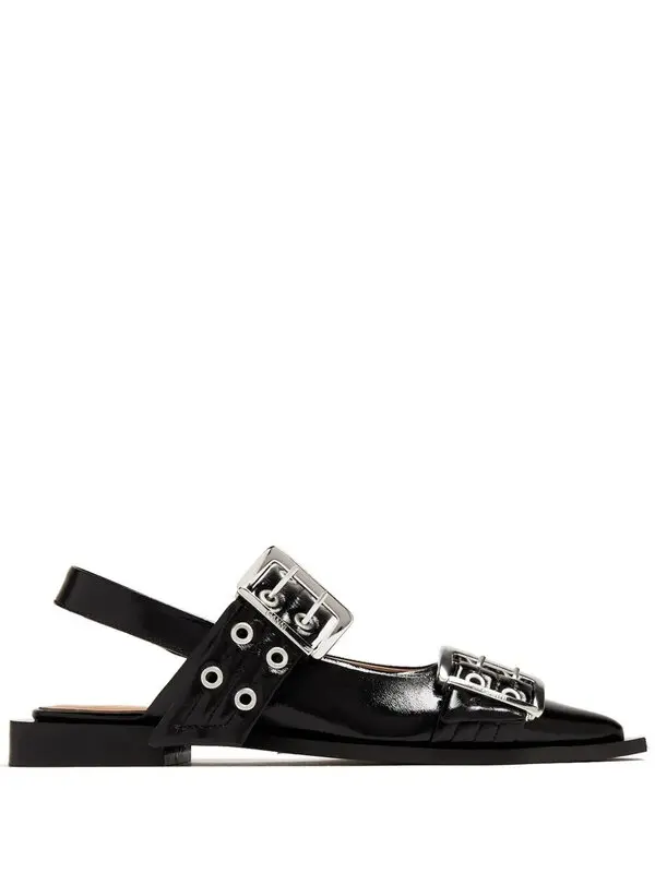 GANNI Ballerinas Buckle "feminine - Black