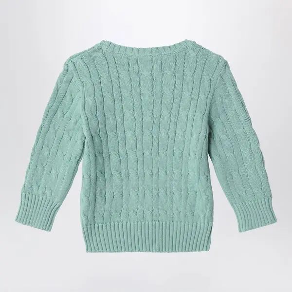 Polo Ralph Lauren Celadon Cable Knit Cotton Jumper