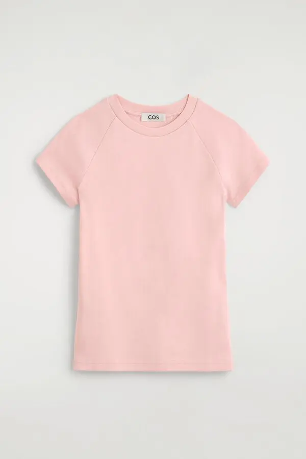 Cos Slim Cotton Raglan T-shirt - Pink
