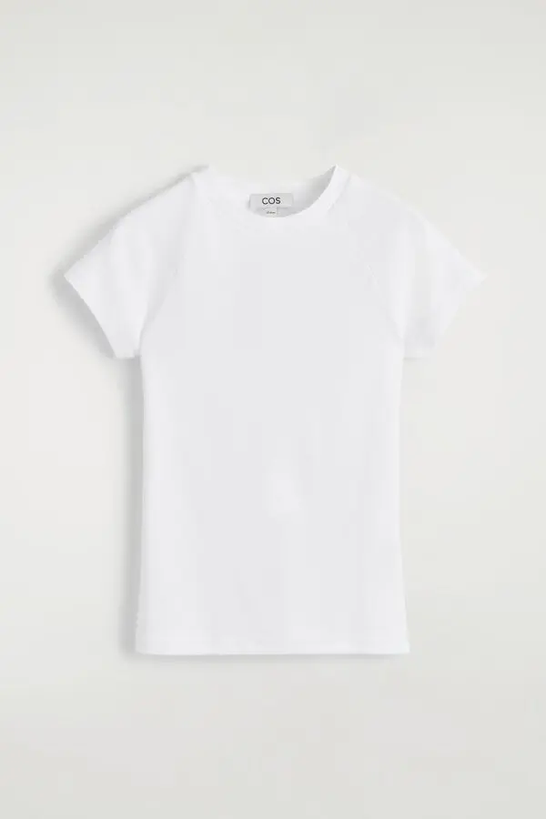 Cos Slim Cotton Raglan T-shirt - White