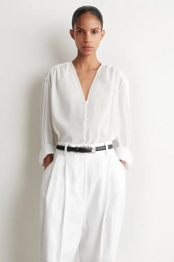 Cos Tailored Linen Barrel-leg Pants