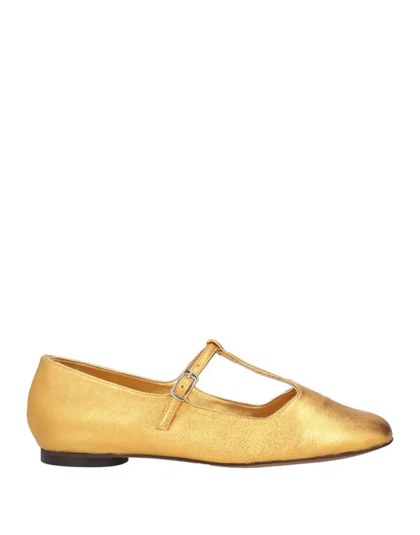 CastaÑer Metallic Leather Mary Jane Ballet Flats