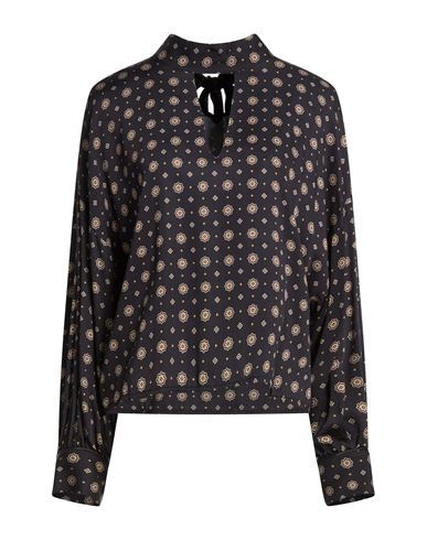 KAOS Midnight Viscose Bow Blouse - Midnight Blue