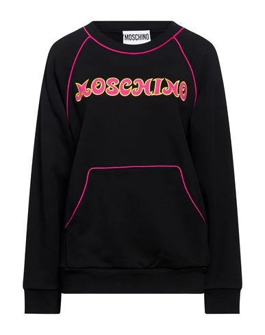 Moschino Cotton Sweatshirt With Embroidered Logo - Black
