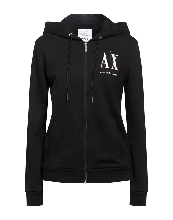 Armani Exchange Cotton French Terry Zip-up Hoodie With Embroidered Logo