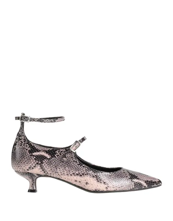 NILA & NILA Mary Jane Pumps With Snakeskin Print And Ankle Strap