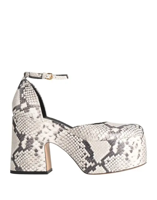 ODISSI Kidskin Snakeskin-print Platform Pumps With Ankle Strap