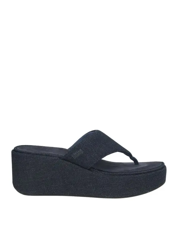 Fitflop Textile Fibers Wedge Thong Sandals - Blue