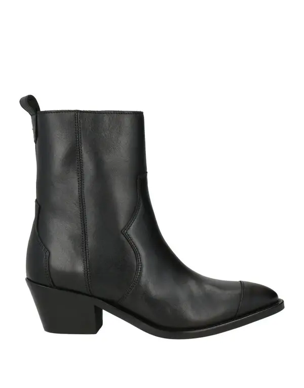 ALOHAS Leather Ankle Boots With Cuban Heel