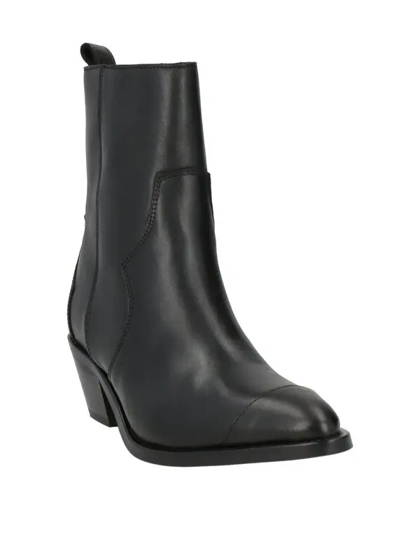 ALOHAS Leather Ankle Boots With Cuban Heel