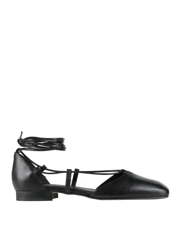 ALOHAS Leather Ballet Flats With Tie Fastening
