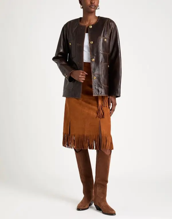Sandro Dark Lambskin Jacket