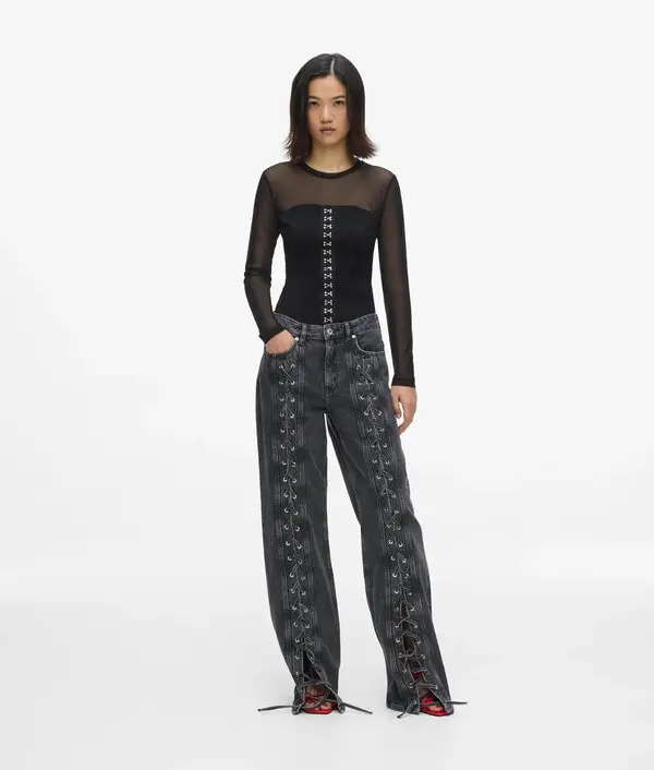 Karl Lagerfeld Relaxed Fit Jeans - Stone Washed Black