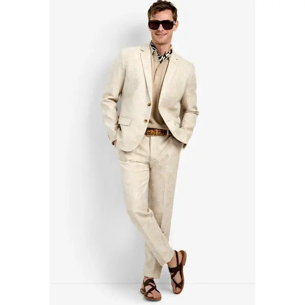 Mr Turk Clyde Jacquard Slim Trouser - Beachy Beige