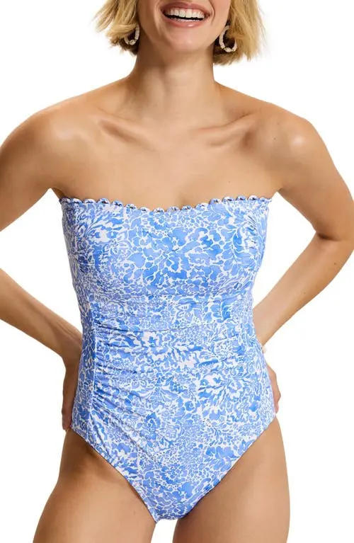 Tommy Bahama Paisley Daze Bandeau One-piece Swimsuit - Paradiso Blu