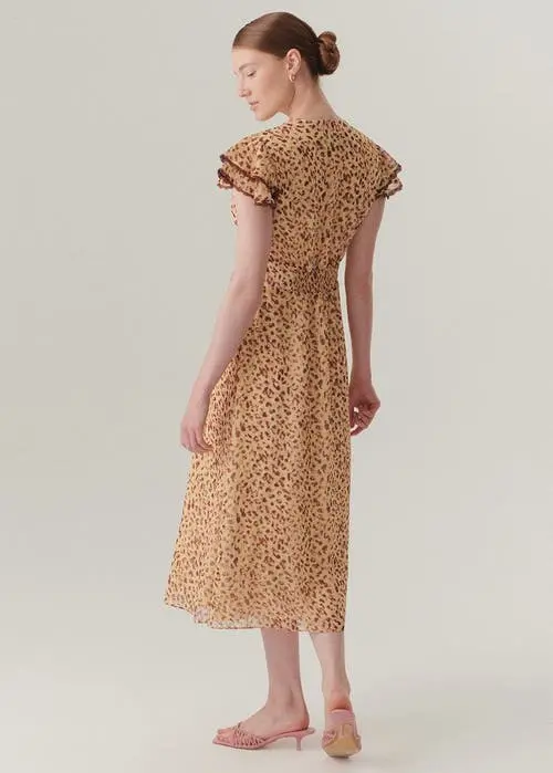 EXQUISE Nora Chiffon Midi Dress