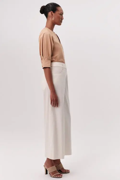EXQUISE Rebecca High Rise Zippered Wide Leg Pants