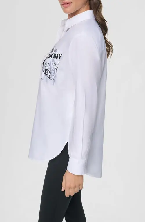 Dkny Print Pocket Poplin Shirt