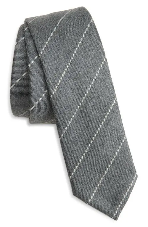 Thom Browne Classic Pinstripe Wool Tie - Medium Grey