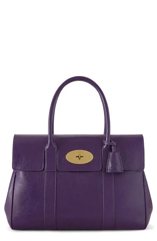 Mulberry Bayswater High Shine Leather Satchel - Amethyst