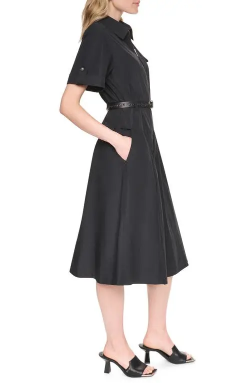 Dkny Zip Front Taffeta Shirtdress