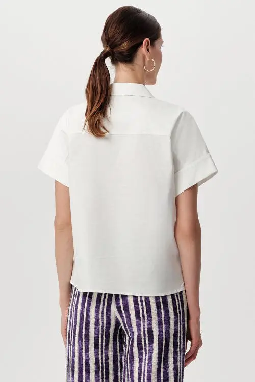 EXQUISE Tegan Poplin Short Sleeve Shirt