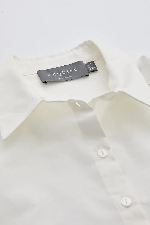 EXQUISE Tegan Poplin Short Sleeve Shirt