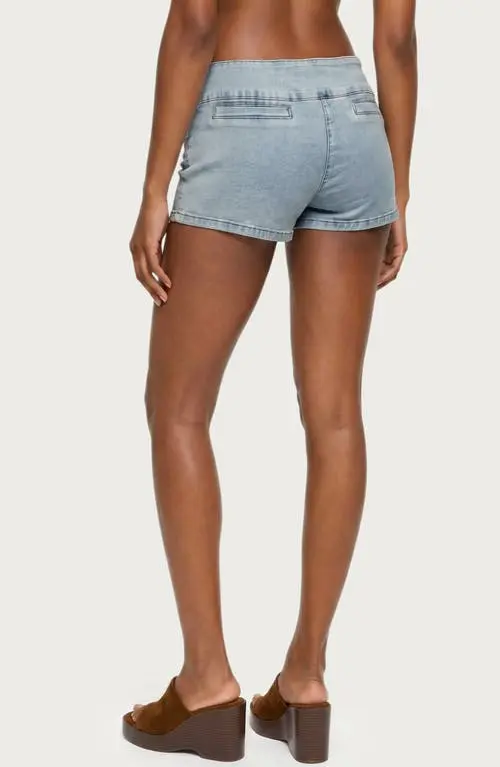 EDIKTED Zaida Stretch Denim Micro Shorts