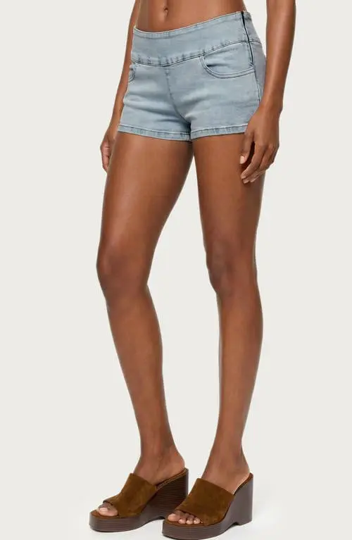 EDIKTED Zaida Stretch Denim Micro Shorts
