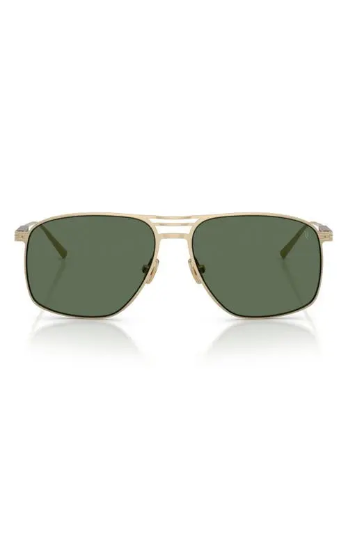 Brunello Cucinelli Bc2017st 56mm Polarized Rectangle Sunglasses - Gold