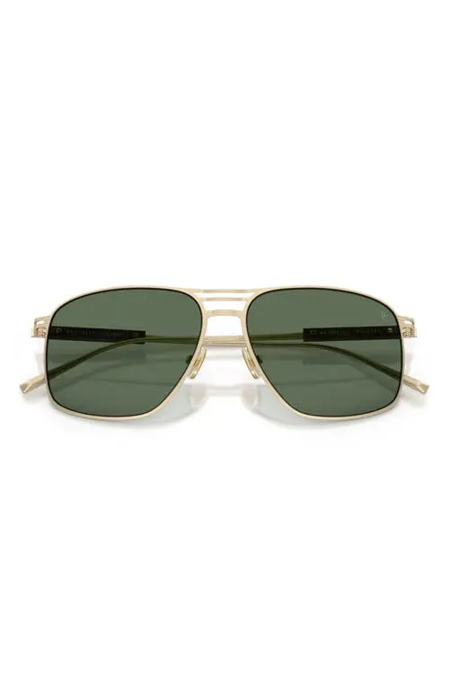 Brunello Cucinelli Bc2017st 56mm Polarized Rectangle Sunglasses