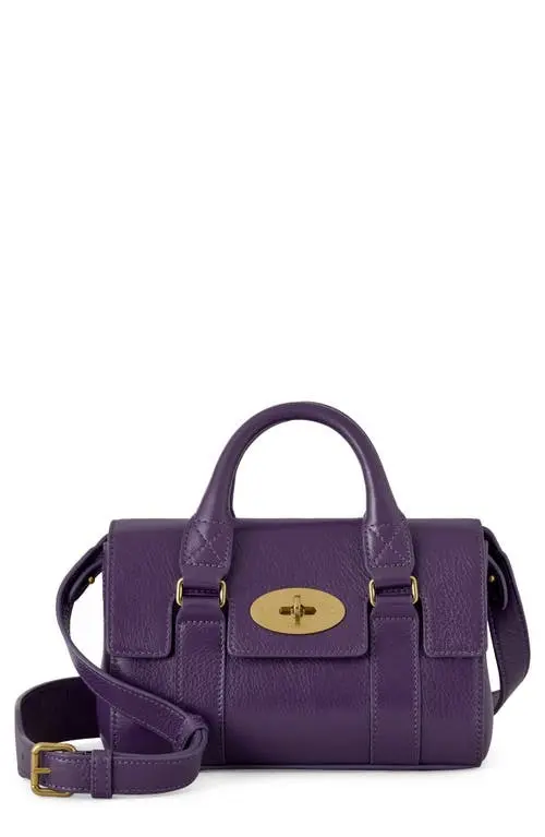 Mulberry Mini Bayswater High Shine Leather Handbag - Amethyst