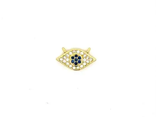 GEMINI JEWELRY Mini Evil Eye Connector Charm - Yellow