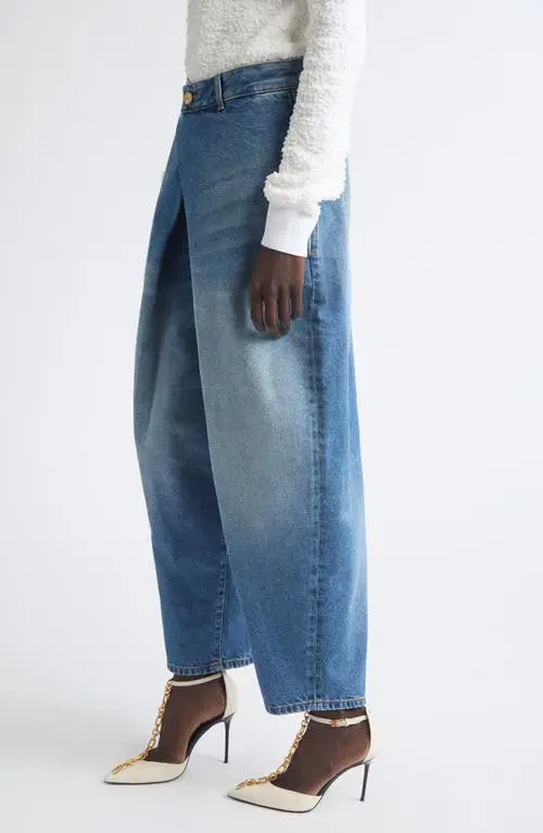 Balmain Pleated Barrel Leg Jeans