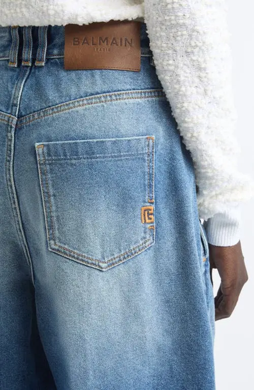 Balmain Pleated Barrel Leg Jeans