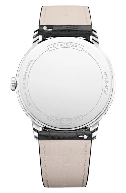 Baume & Mercier Classima Leather Strap Watch - Black