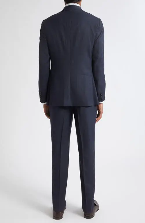 Isaia Delain Navy Check Wool Suit