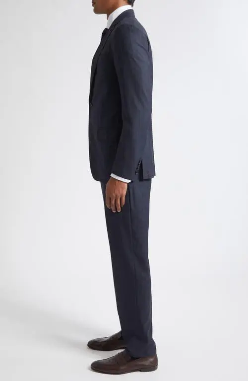 Isaia Delain Navy Check Wool Suit