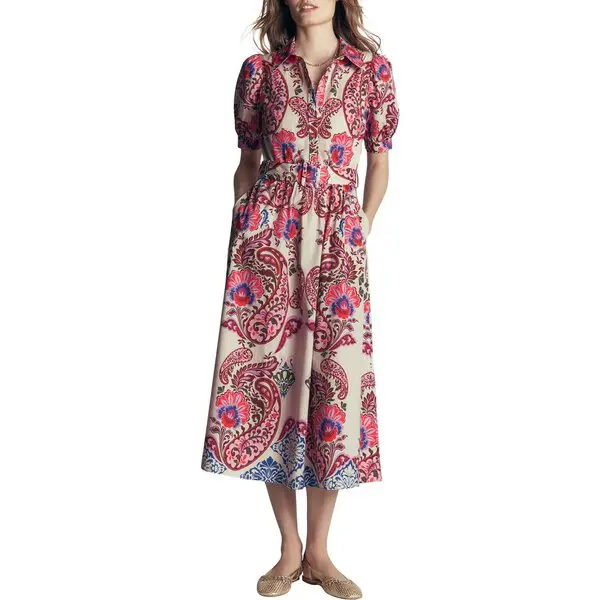 Boden Paisley Belted Midi Dress - Bohemia Dream