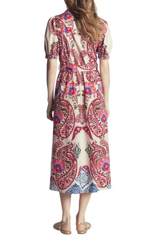 Boden Paisley Belted Midi Dress
