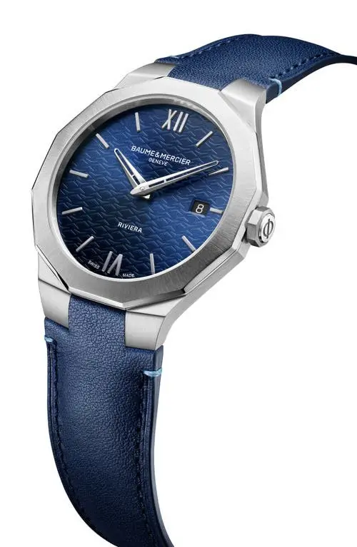 Baume & Mercier Riviera 73 Leather Strap Watch