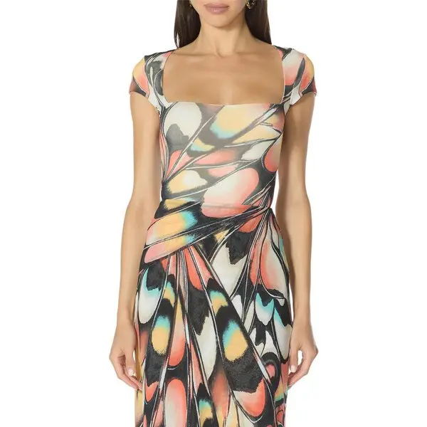 AFRM Square Neck Cap Sleeve Top - Brandy Butterfly