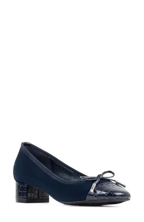 DONALD PLINER Josefina Cap Toe Pump - Navy