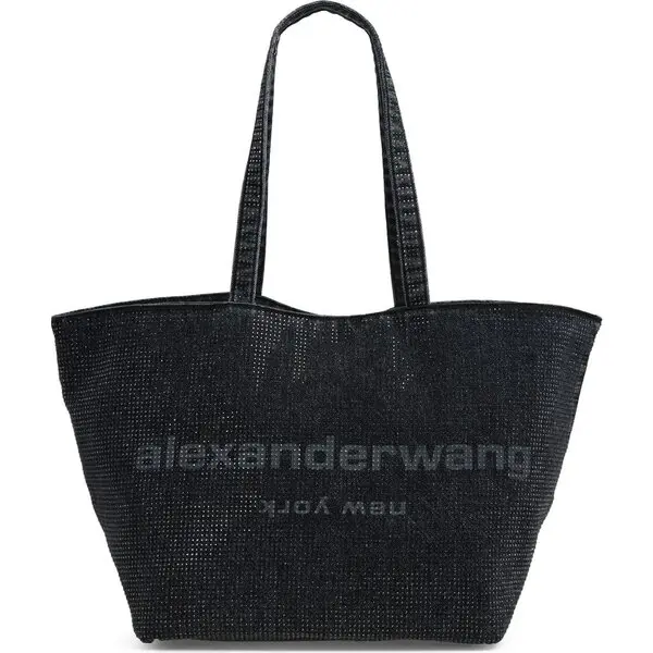 Alexander Wang Punch Hotfix Denim Tote - Grey Aged