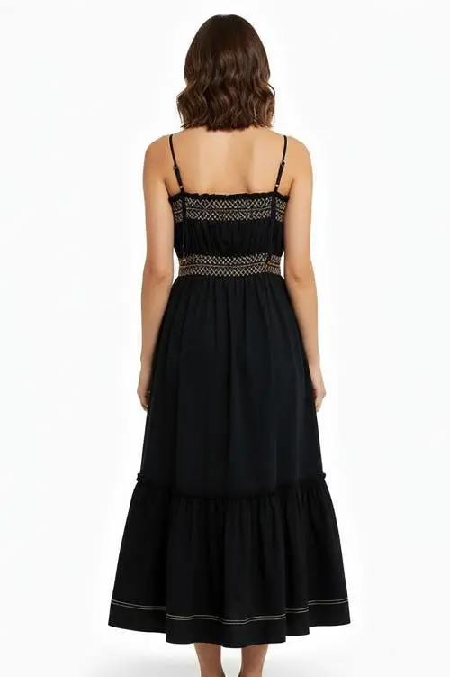 EXQUISE Spaghetti Strap Midi Dress