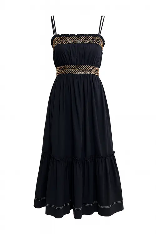 EXQUISE Spaghetti Strap Midi Dress