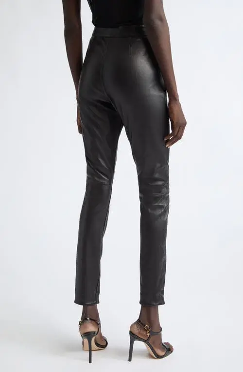 TOM FORD Zip Front Lambskin Leather Skinny Pants
