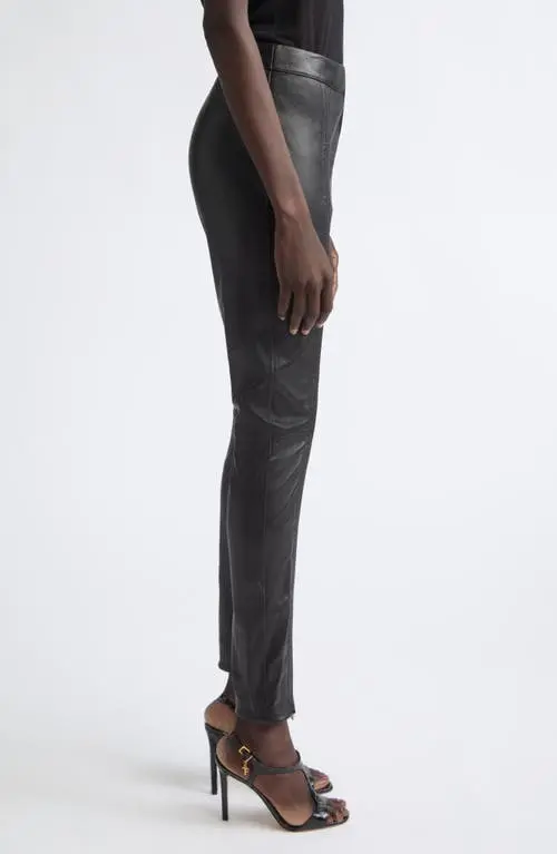 TOM FORD Zip Front Lambskin Leather Skinny Pants
