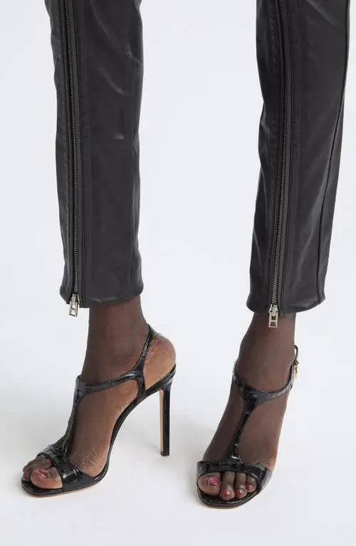 TOM FORD Zip Front Lambskin Leather Skinny Pants
